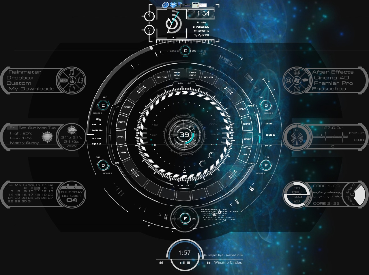 Rainmeter, HWiNFO, and Lua · HakShak